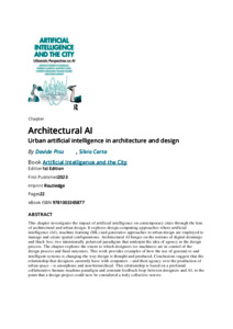 Greenwich Academic Literature Archive - Architectural AI: urban artificial intelligence in ...